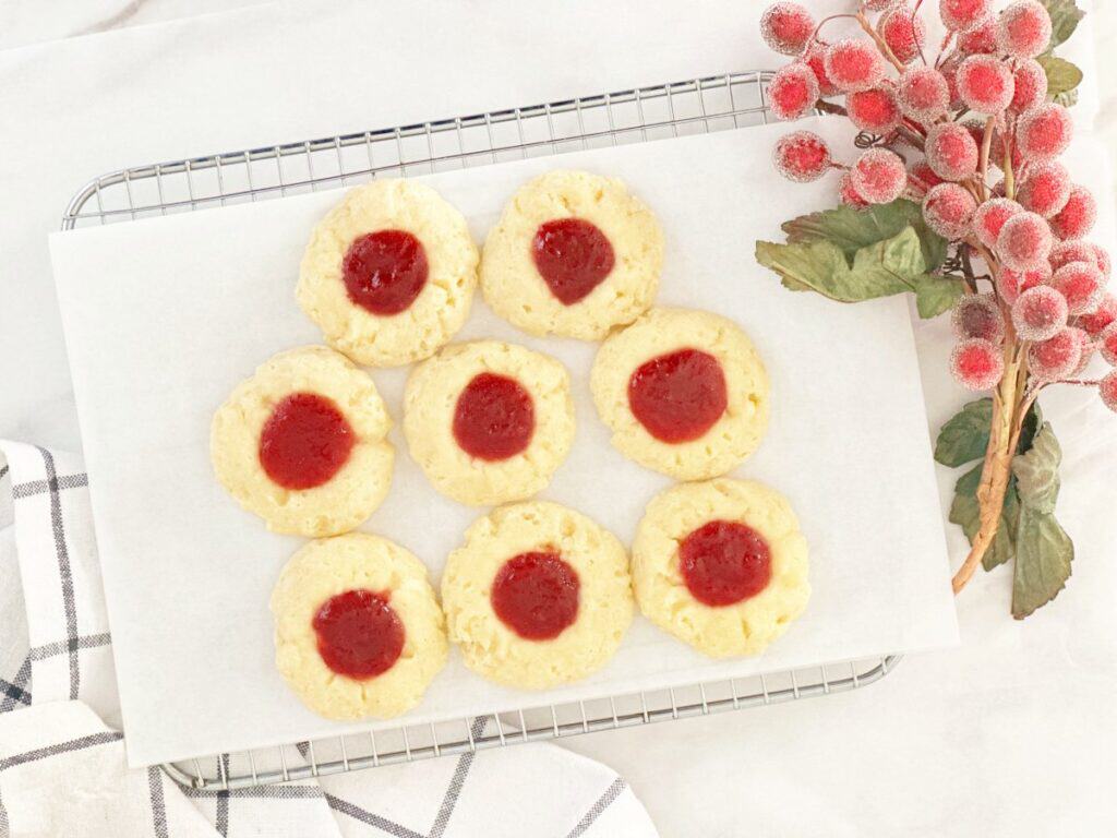 Strawberry Cheesecake Thumbprint Cookies